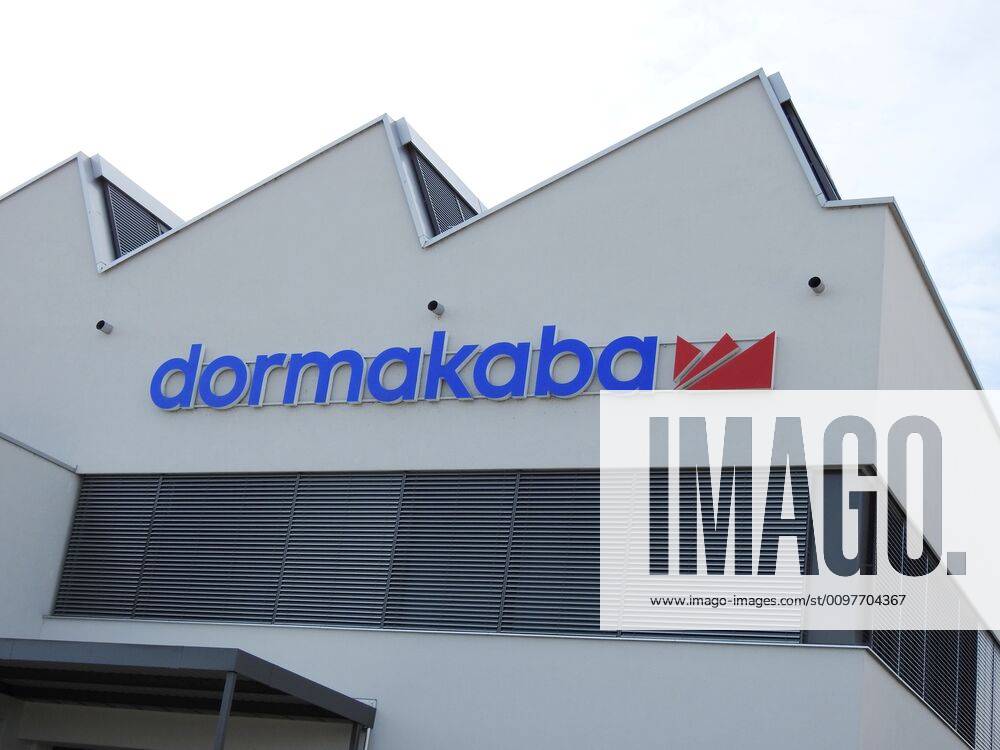 08 03 2020 Switzerland In the picture company Dormakaba logo lettering ...