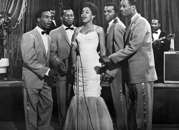 ROCK ALL NIGHT, The Platters, from left: Herb Reed, Tony Williams, Zola ...
