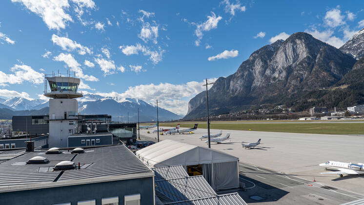 Innsbruck Airport, Innsbruck Airport, Tyrol, Austria Airport Tower, air ...