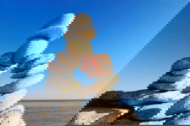 Pebbles near Sea A pile of pebbles on the sunny seashore