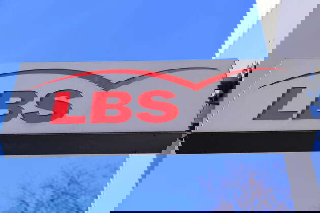 Logo lettering Landesbausparkasse LBS on 18 03 2020 in Duisburg A ...