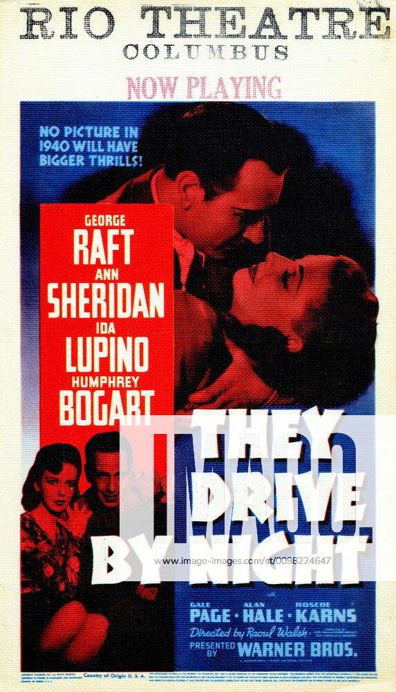 They Drive By Night Poster Art Ida Lupino Humphrey Bogart George