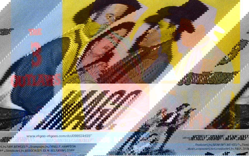 THE THREE OUTLAWS, US lobbycard, from left: Alan Hale Jr., Lillian ...