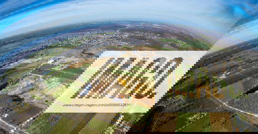 Aerial photo, quarries in Warstein, fisheye, fisheye picture, Warstein ...
