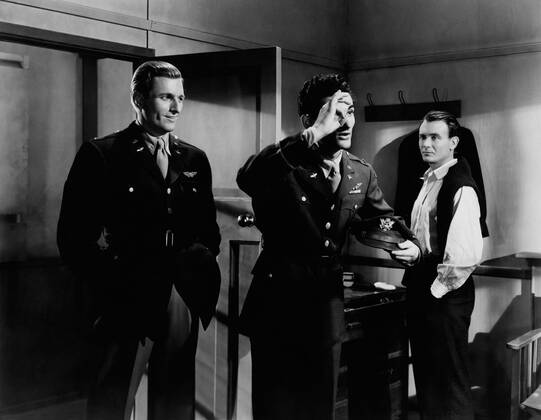 THE WAY TO THE STARS, from left, Douglass Montgomery, Bonar Colleano ...