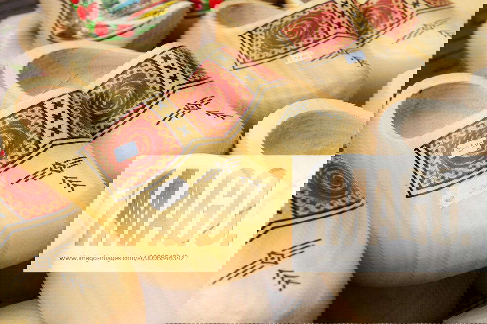 Dutch wooden clogs Many different Dutch wooden clogs at the market in ...