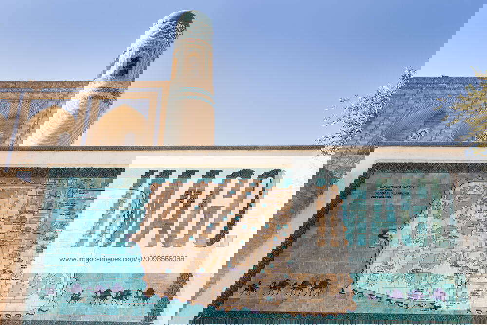 Tiled map of Khiva, Orient Star Hotel, formerly Mohammed Amin Khan ...