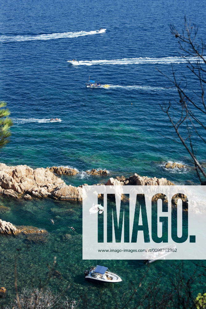 Seafront in San Feliu de Guixols on the Costa Brava coast, Girona ...