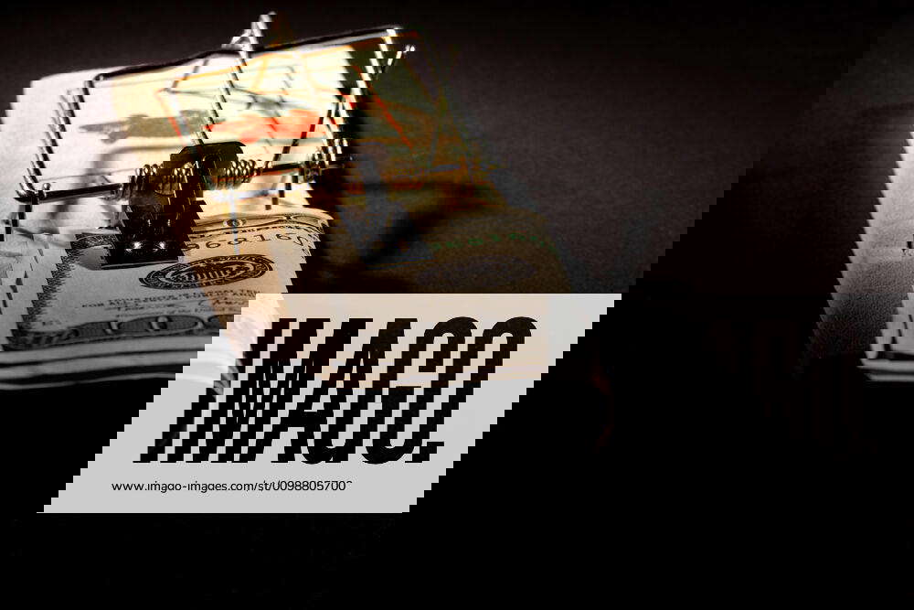 Money trap conceptual series: two money trap with dollar banknotes Y