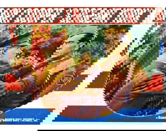 SERGEANT YORK, US lobbycard, from left: Joseph W. Girard as General ...