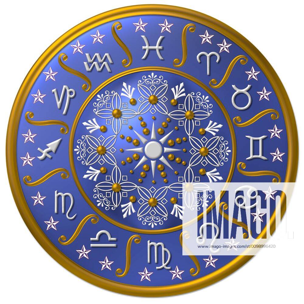 Blue astrology sign illustration of a blue zodiac symbol
