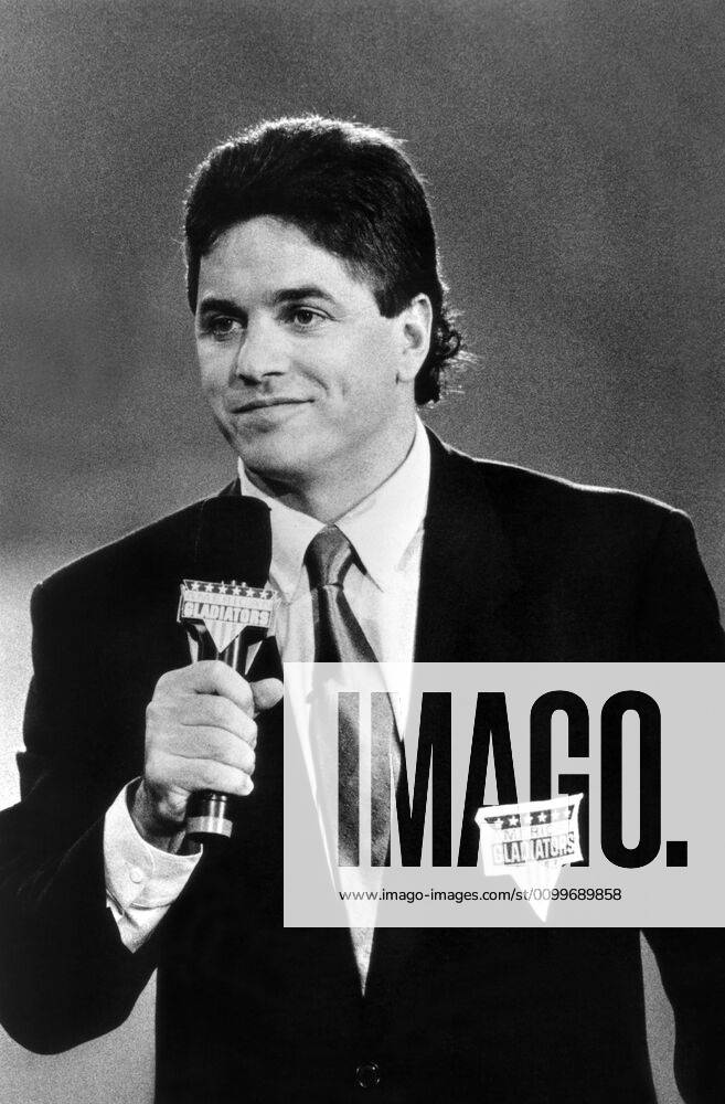 AMERICAN GLADIATORS, host Mike Adamle, 1989-1997. photo: Samuel Goldwyn ...