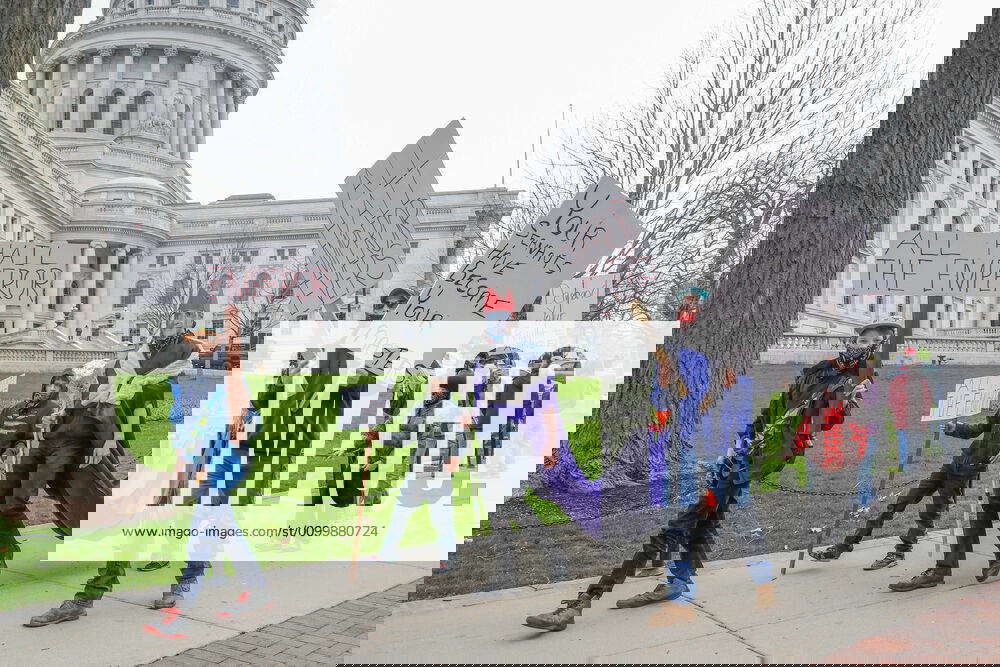 April 24, 2020, Madison, WI, USA: MADISON, WI - APRIL 24: At a Rally to ...