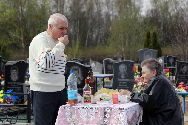 Radonitsa celebrated during the pandemia outbreak in Mohylev, Belarus ...