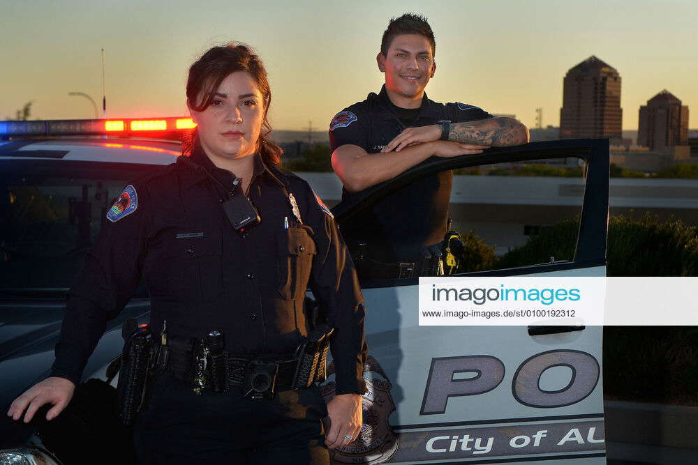 April 29, 2020, Albuquerque, NM, USA: APD officers Santana Trahan and ...