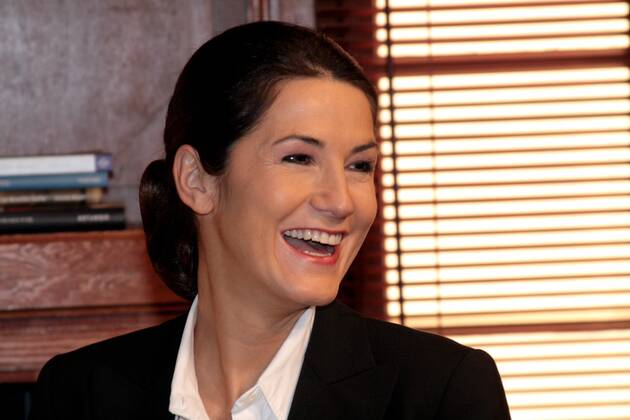 8 TV: Mariella Ahrens (Staatsanwältin Lisa Sturm) bei Dreharbeiten Im ...