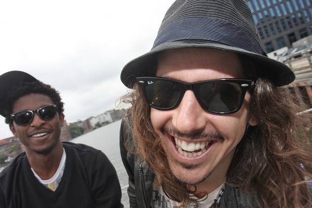 8 TV Shwayze Aaron Smith, with baseball cap, Cisco Sam Adler with hat ...