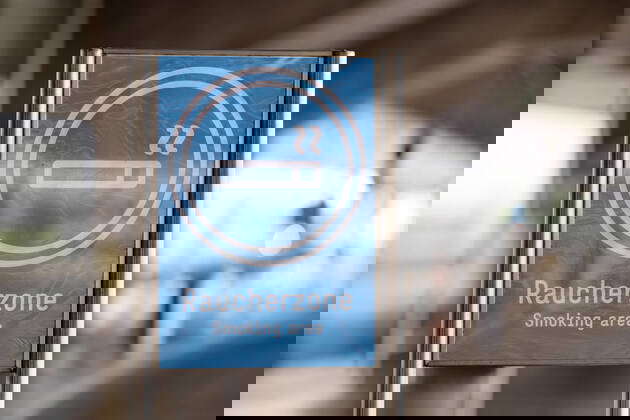 Smoking area for smokers at Cologne Bonn Airport Cologne