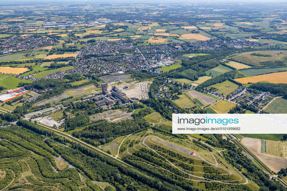 Aerial view, overview Wiescherhöfen Pelkum, old colliery Ost Heinrich ...