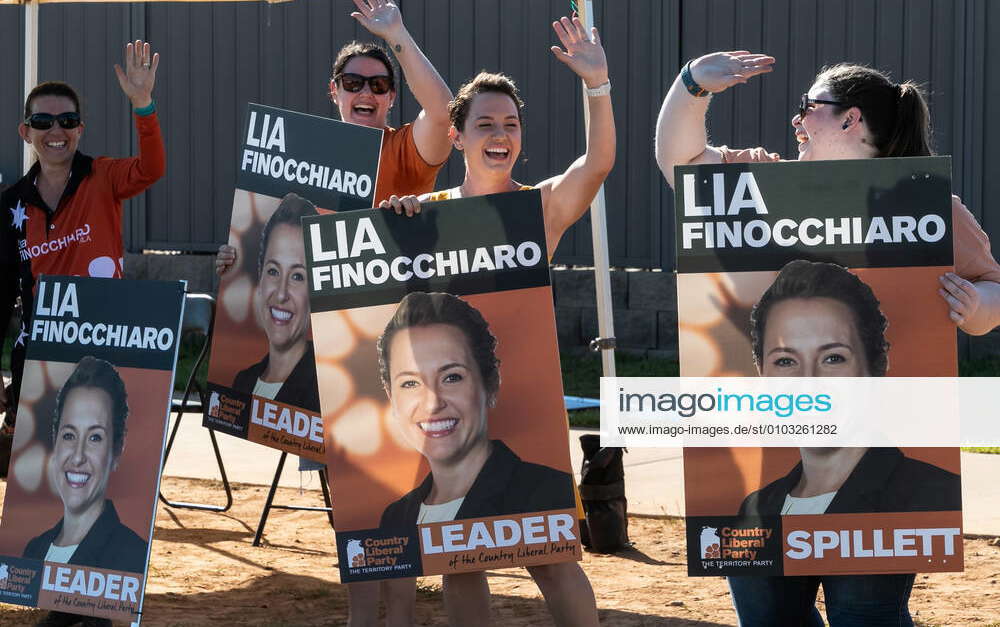 NT ELECTION, NT CLP leader Lia Finocchiaro (centre) is seen in Darwin ...