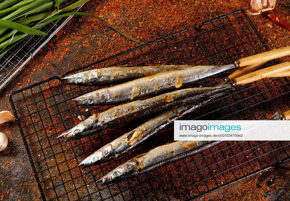 BBQ ingredients roasted autumn knife fish