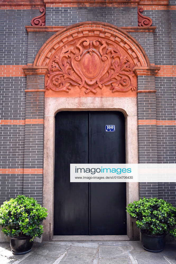 Close-up of old building gate in shikumen, shanghai