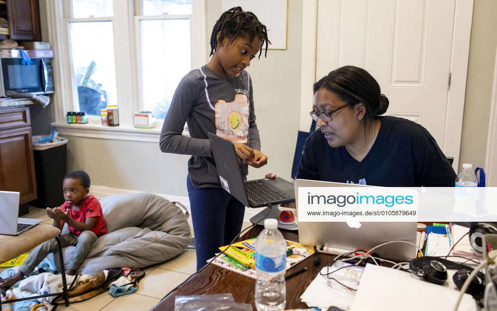 October 26, 2020, USA: Sameka Gates works as a teacher while also ...