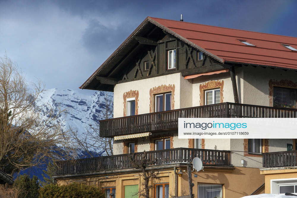 Typical Tyrol houses in Lans situated above Innsbruck, Austria ...