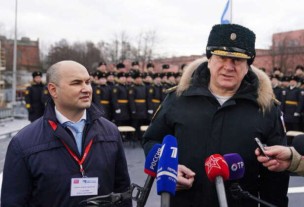 KALININGRAD, RUSSIA - : Yantar Shipyard Director General Ilya Samarin ...