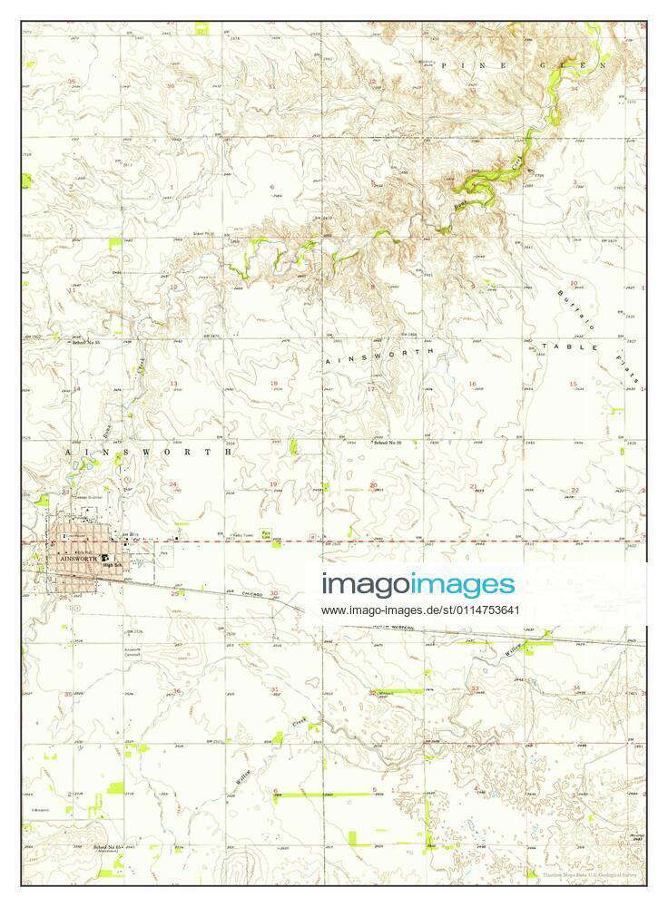 Ainsworth, Nebraska, map 1954, 1:24000, United States of America by ...