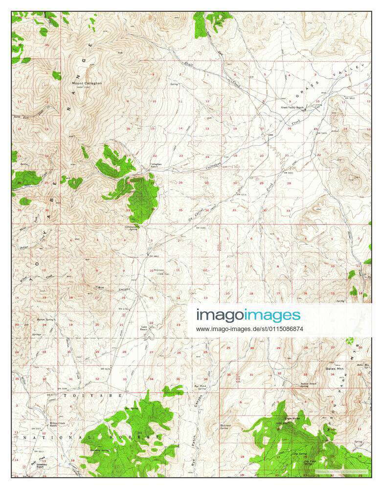 Mount Callaghan, Nevada, map 1956, 1:62500, United States of America by ...