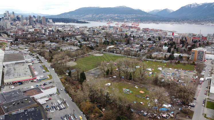 Vancouver, BC, Canada: A homeless camp is pictured in Strathcona Park ...