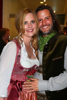 Leading actress Diana Amft with husband Arne Regul at the party at the ...