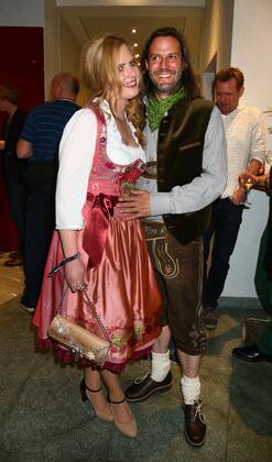 Leading actress Diana Amft with husband Arne Regul at the party at the ...