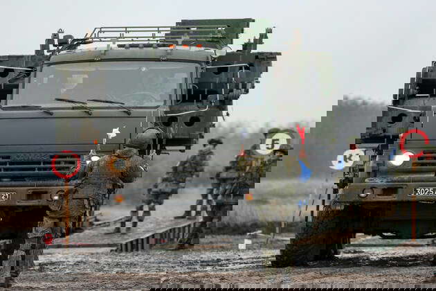 ROSTOV REGION, RUSSIA - : A TMM-3 heavy mechanized bridge laying system ...