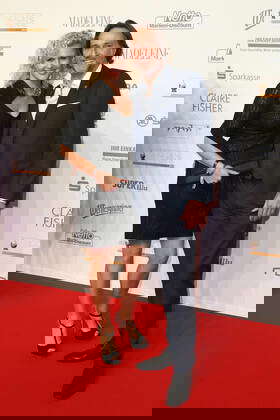 Ingo Dubinski and singer Silke Fischer on the Red Carpet before the ...