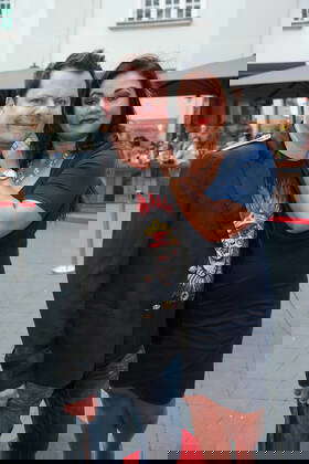 Ingo Appelt with wife Sonia Guha Thakurta ADDAMS FAMILY the Broadway ...