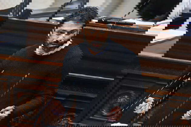 PVDA PTB s Nabil Boukili pictured during the oath ceremony at the ...