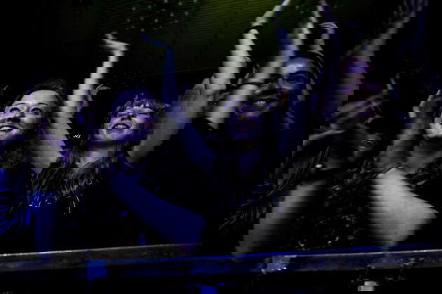 Mew fans Denmark, Copenhagen - October 06, 2017. Concert goers attend a ...