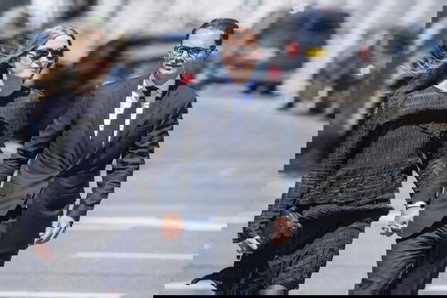 Simon and Josephine Fie Legarth Aggesen arrive at a memorial service in ...