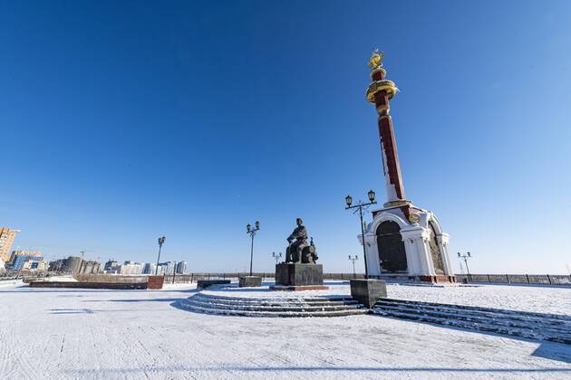 Pyotr Beketov Monument, Yakutsk, Republic of Sakha, Russia