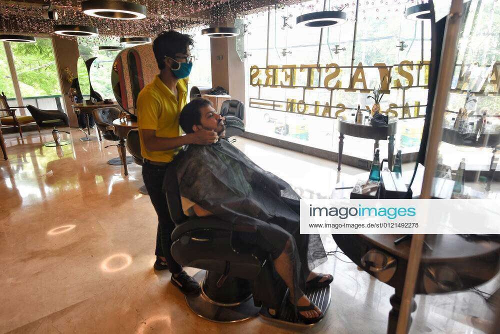 NEW DELHI, INDIA - JUNE 14: A view inside Hair Masters Luxury Saloon ...