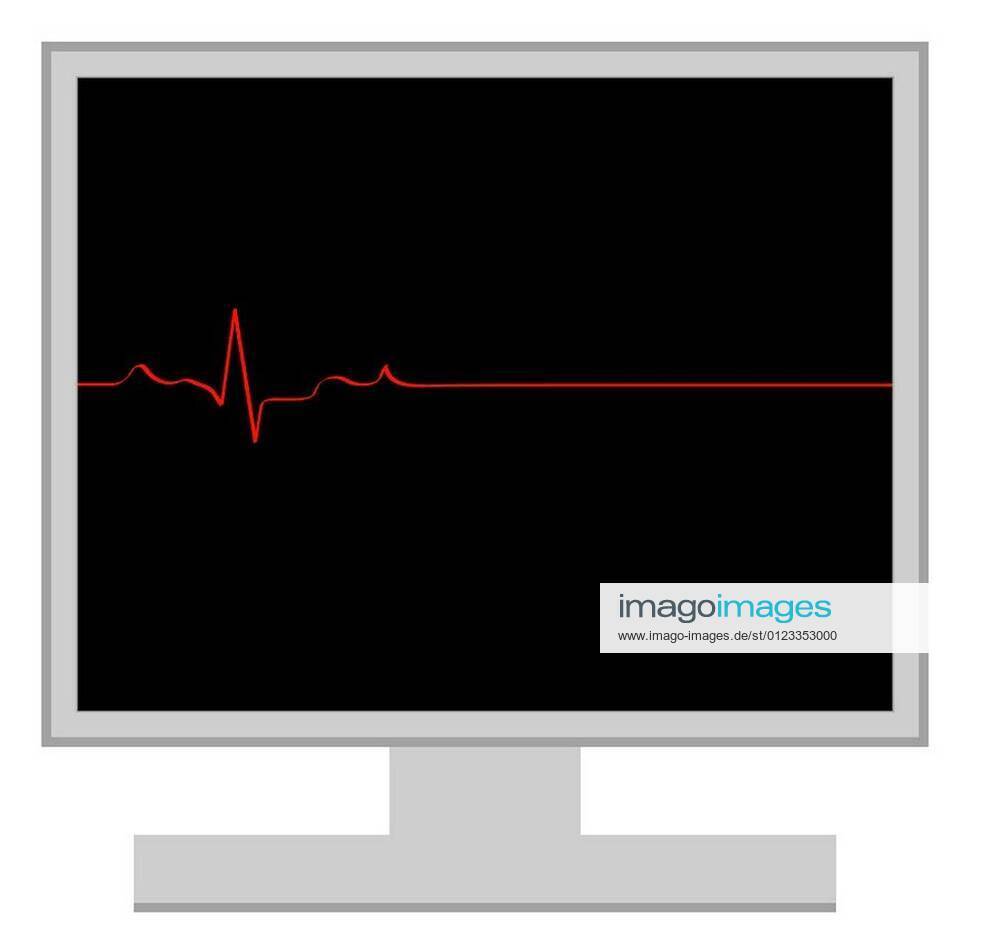 Heart Rate Monitor Flatline Black And White