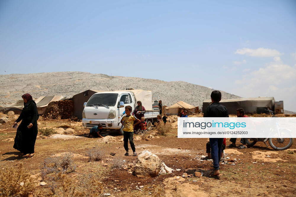 : Aleppo, Syria, 04 July 2021. Some residents of a camp for displaced ...
