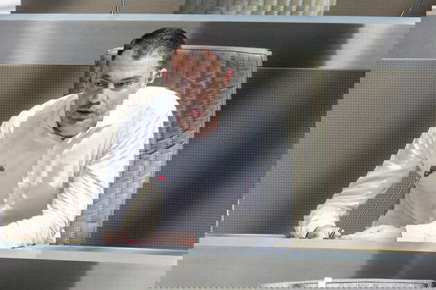 Groen s Stijn Bex pictured during a plenary session of the Flemish ...