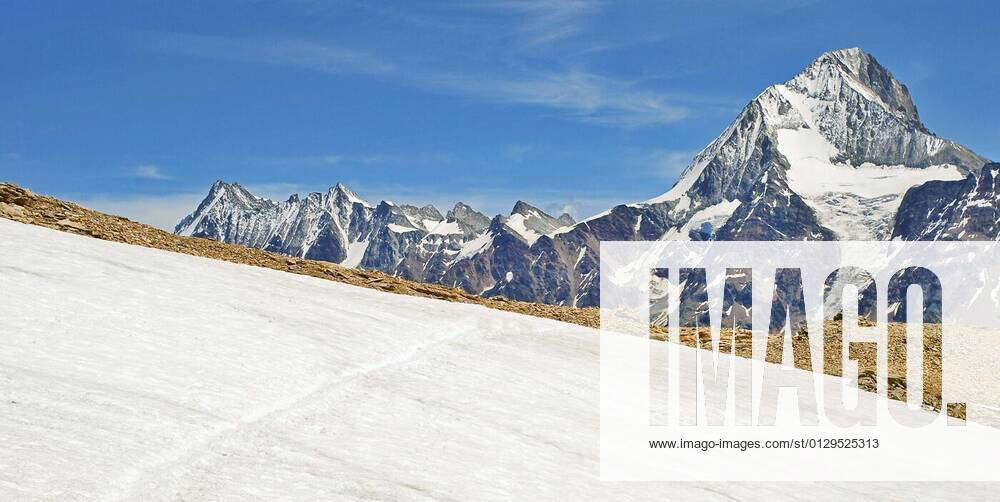 The ice rink at lötschenpass overlooking the bietschhorn