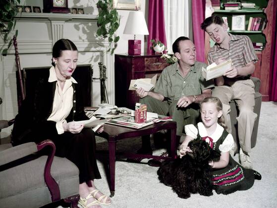 John Daly, at home with his first wife, Margaret Criswell Neal, and ...