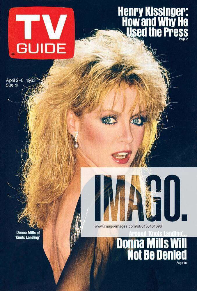KNOTS LANDING, Donna Mills, TV GUIDE cover, April 2-8, 1983. TV Guide ...