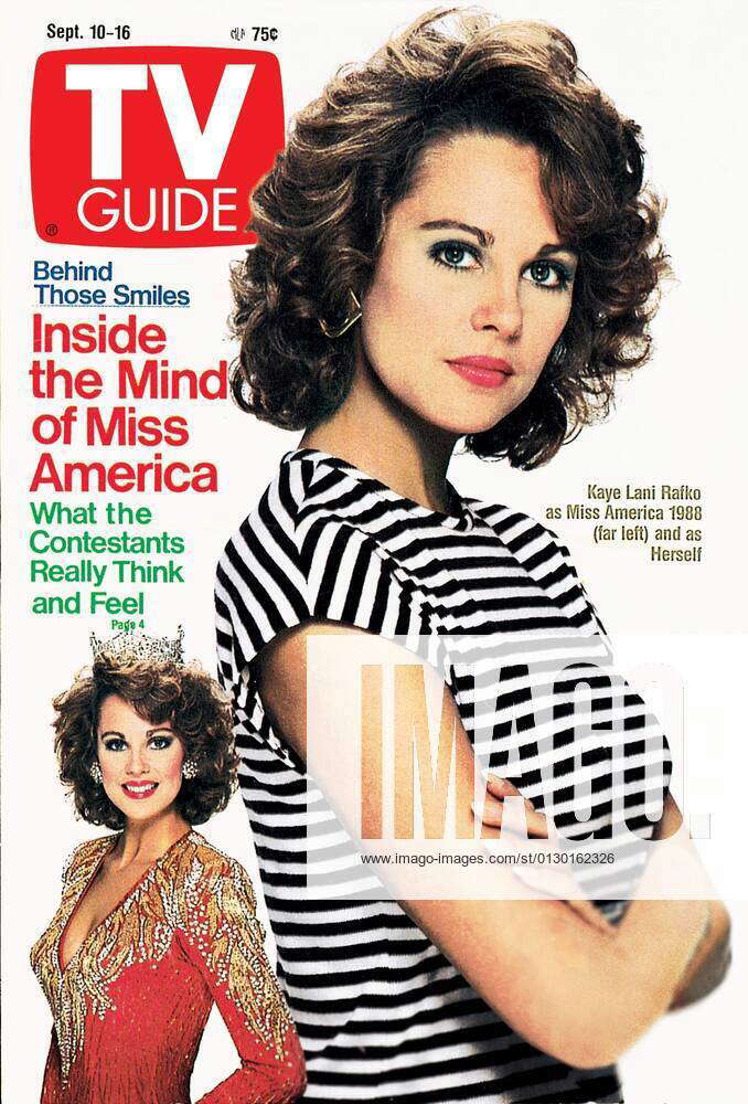 Kaye Lani Rafko as Miss America 1988, TV GUIDE cover, September 10-16, 1988. ph: Charles William