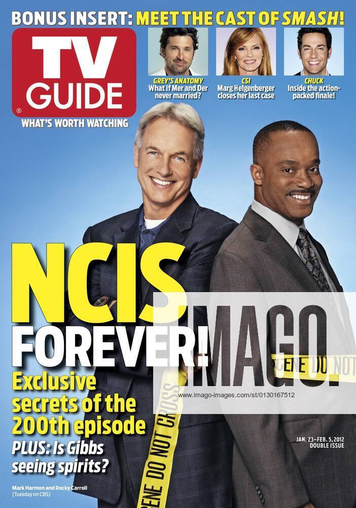 NCIS, from left: Mark Harmon and Rocky Carroll, TV GUIDE cover, January ...